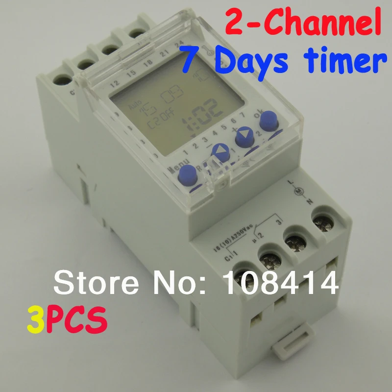 Aliexpress.com : Buy 2 Channel 7 Days Programmable Digital Time Switch ...