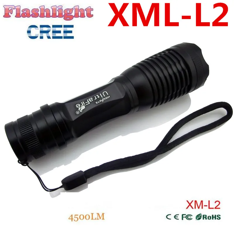 CREE XM L2 4500LM lumens L2 LED Flashlight Zoomable Led Torch L2 ...