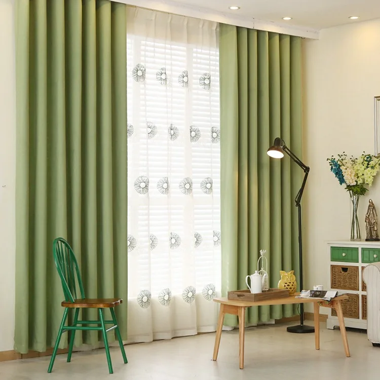 Simple modern solid blackout curtains screens for living room fulle ...