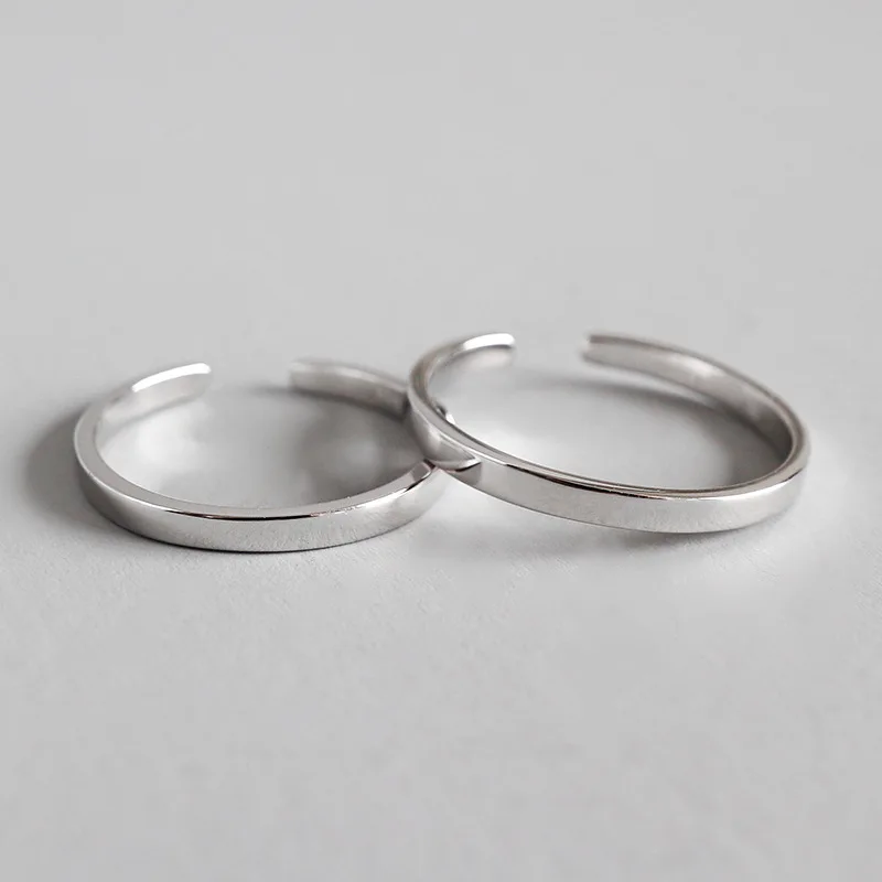 HFYK 2019 S925 sterling silver simple rings for women adjustable open ...