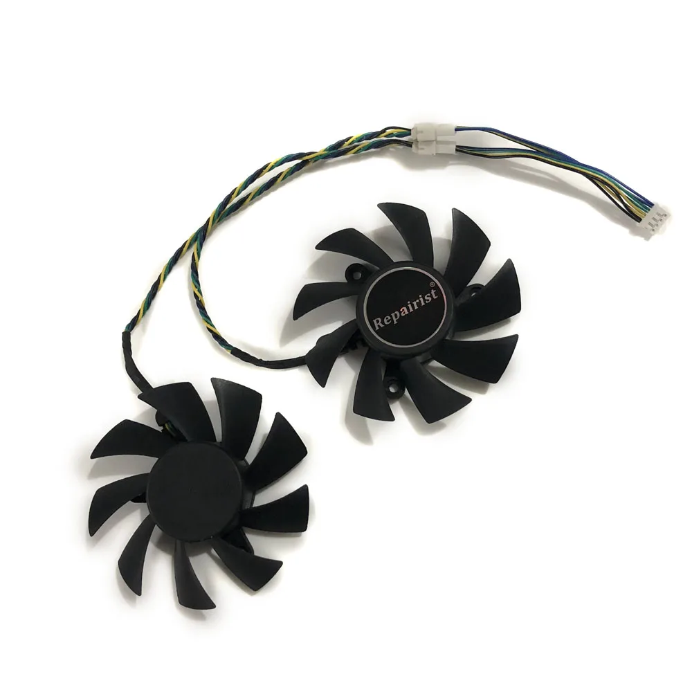 2Pcs/lot Graphics Card Fan 0.35A 75mm 42mm Mounting holes VGA Cooler ...