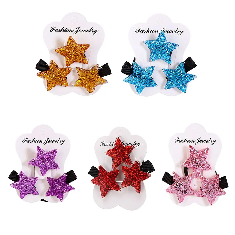 New Fashion 3PCS Children Headwear Acrylic Star Elastic Hair Band Clips ...