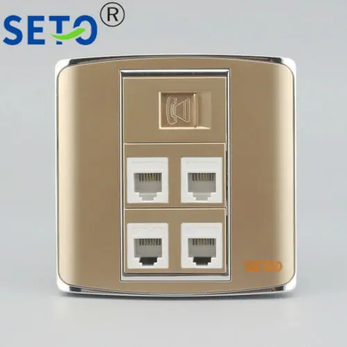 SeTo 86 tipo cinco puertos teléfono RJ11 Cat3 Panel Socket Keystone ...