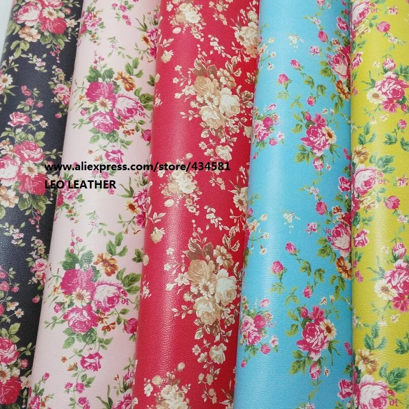 6 ST A4 SIZE Gedrukt ROSE Leer Stof PU Eco Leer met Kunstleer Stof ...