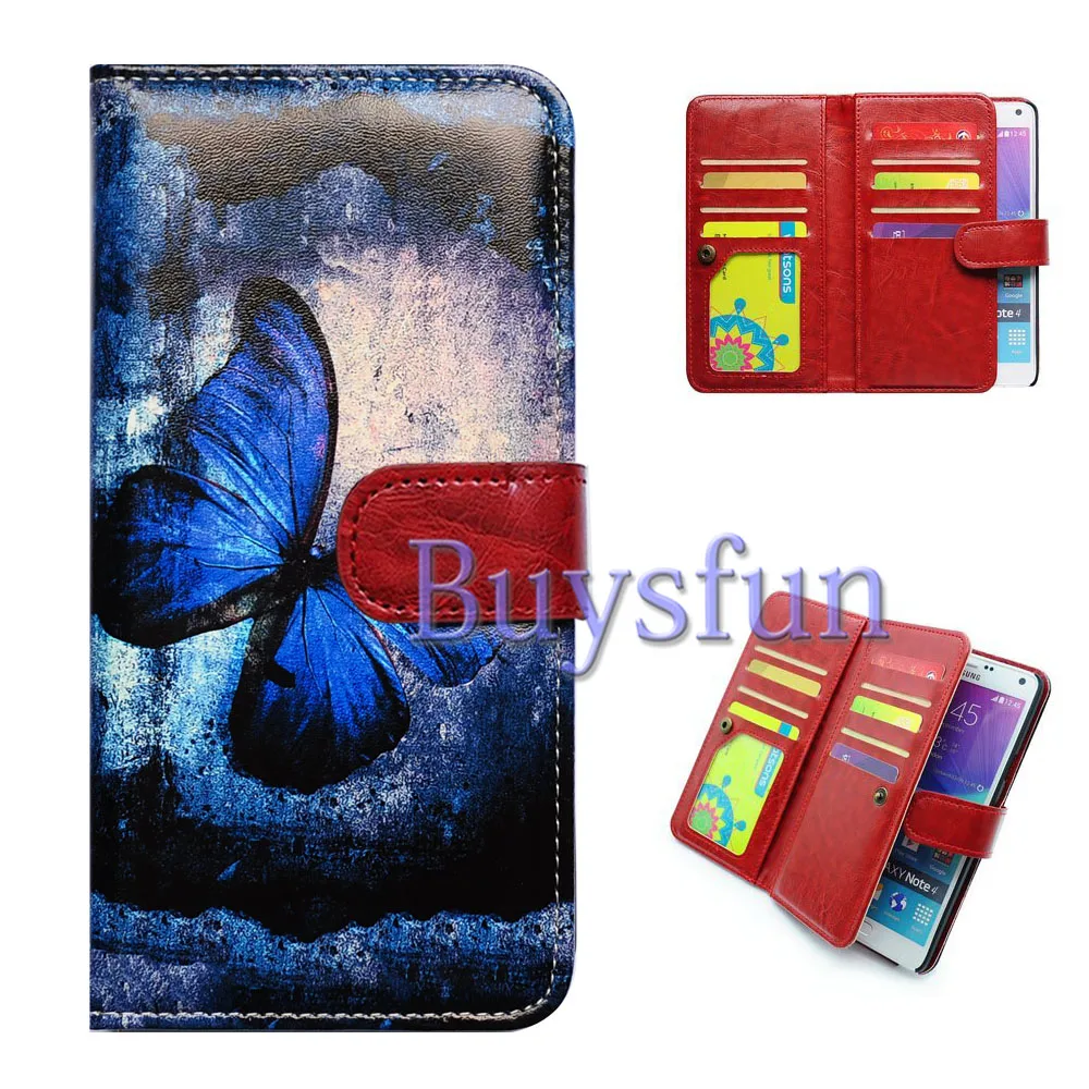 Bcov retro mariposa 9 slots cubierta de cuero funda para el samsung ...