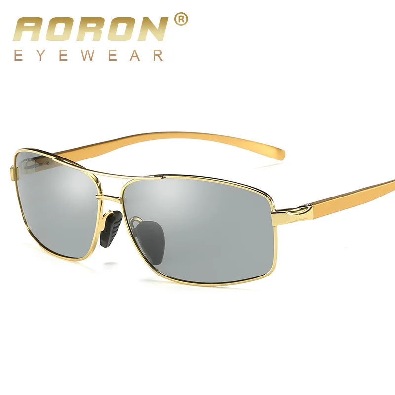 Aoron Sunglasses New Design Men Brand Polarized Discoloration Goggles Male Eyewear Anti Glare
