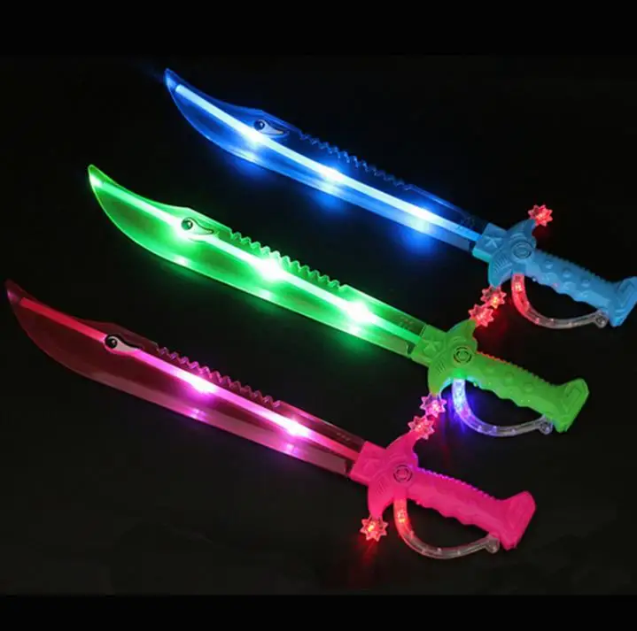 Light Up Ninja Swords Motion Activated Sound Flashing Pirate Buccaneer ...