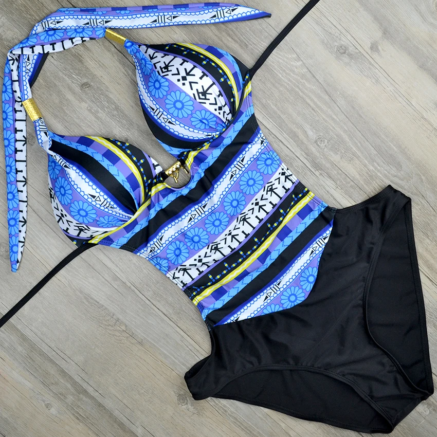 2017 Sexy Trikini Swimwear Women One Piece Swimsuit Print Monokini