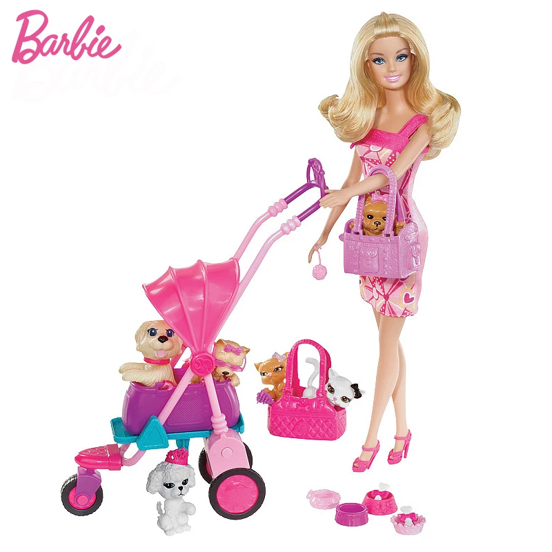 Set Boneka Hewan Peliharaan Barbie Yang Menggemaskan Aksesori Barbie ...
