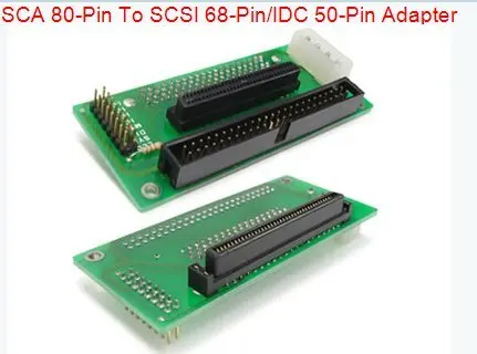SCSI SCA 80 Pin To SCSI 68 Pin/IDC 50 Pin Adapter SCSI 80 68 50 CARD ...