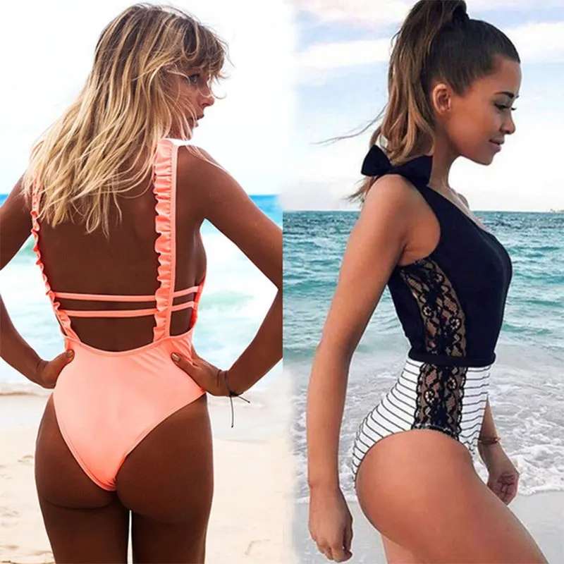 Tcbsg 2019 New One Piece Swimsuit Hollow Out Brazilian Swimwear Women