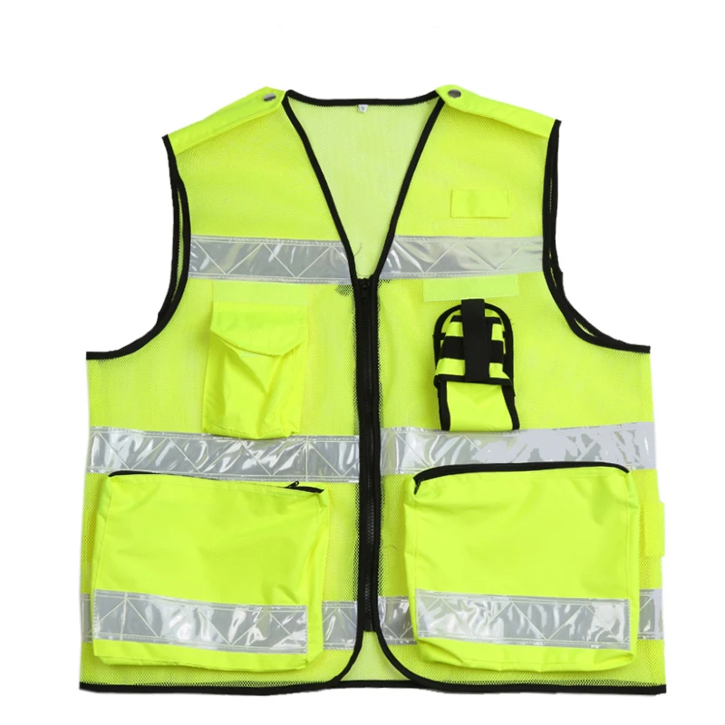 High visibility police safety vest with multi pockets traffic waistcoat ...