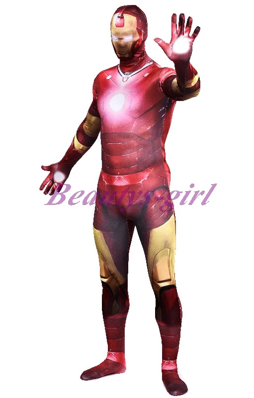 Iron Man Muscle Costume Ironman Superhero Onesies For Adult Movie ...