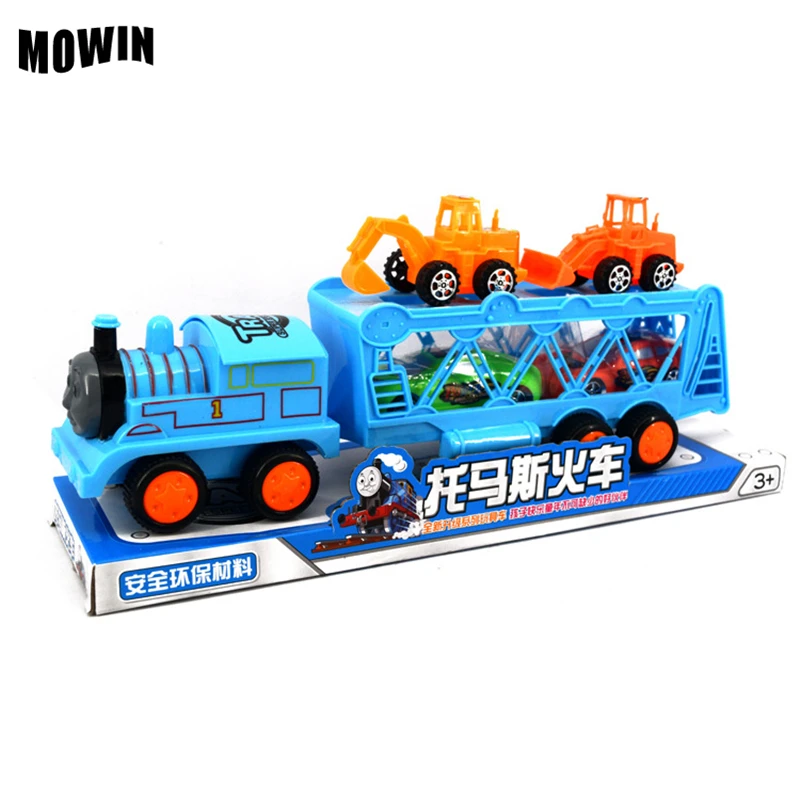 Mowin 토마스 기차 And 2toy 차량 및 2 굴삭기 토마스 자동차 모델 Diecasts 기관차 퍼즐 장난감 아기 자동차