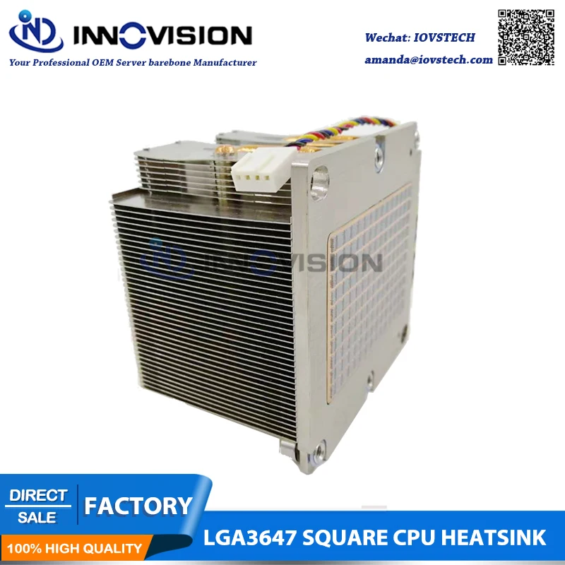 LGA3647 square 2u four heat pipe heatsink with fan for 2u 3u 4u ...