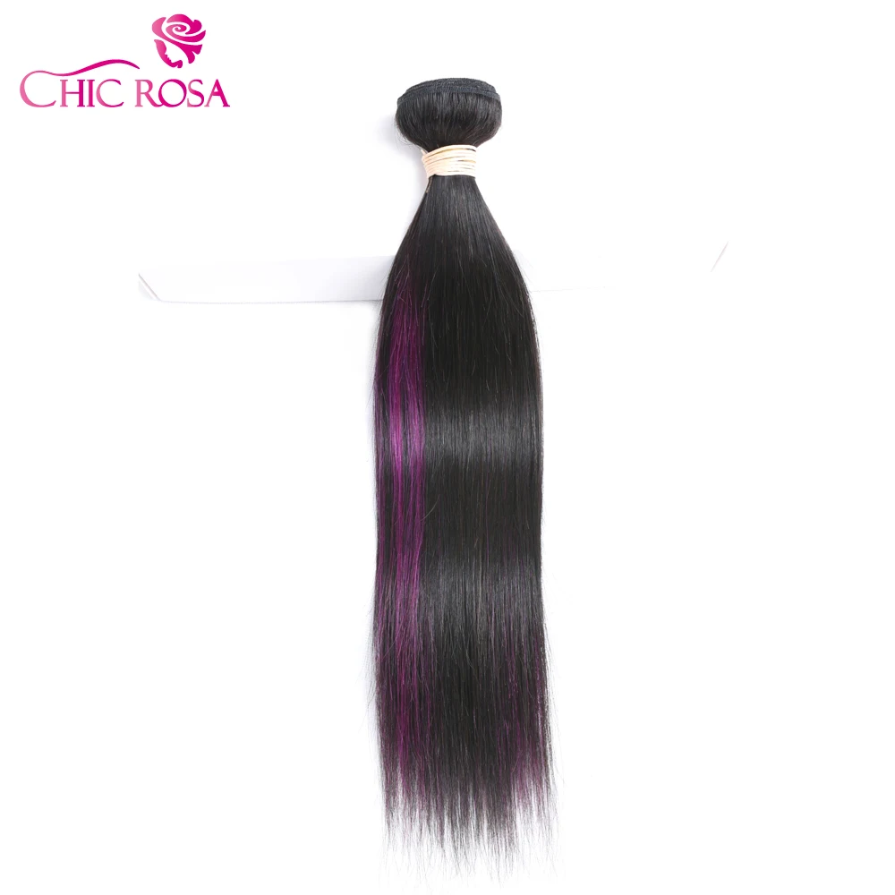CHIC ROSA Purple Ombre Straight Pre Colored Hair Bundles Purple ...
