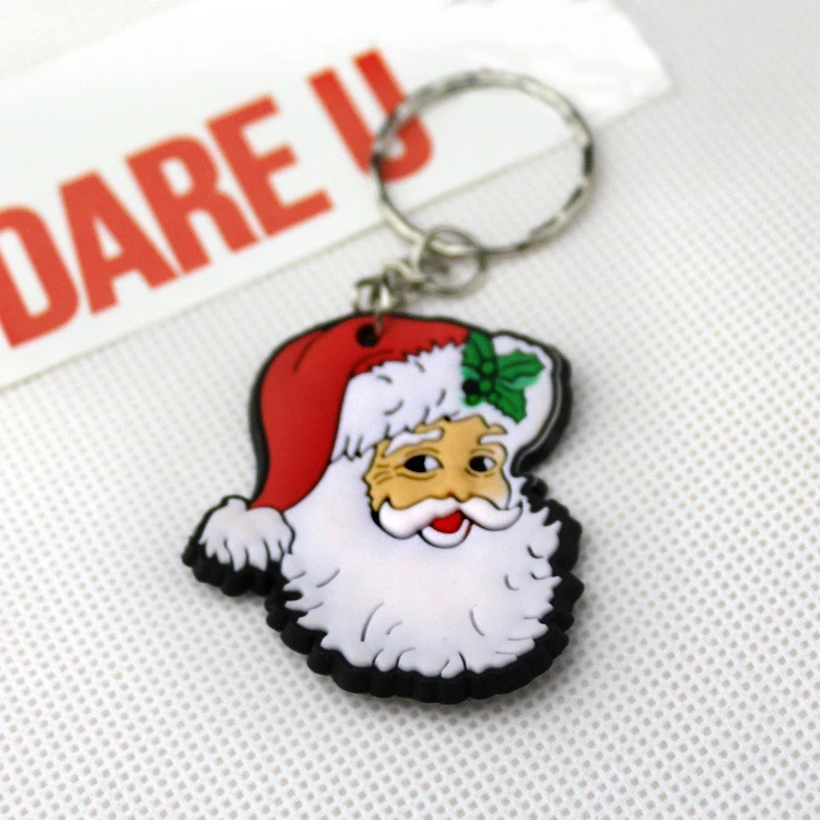 10Pcs/lot Christmas Santa Claus Key Chain For Women Men Gifts Cartoon ...