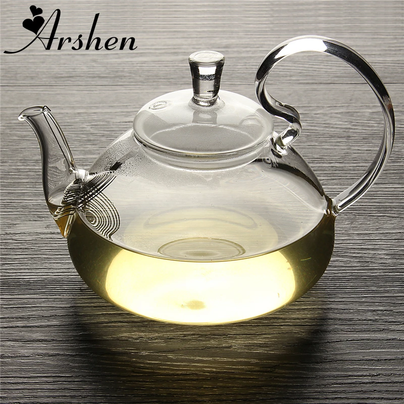 Arshen Elegant Flower Coffee Glass Tea Pot Chinese Glass Teapots Heat ...
