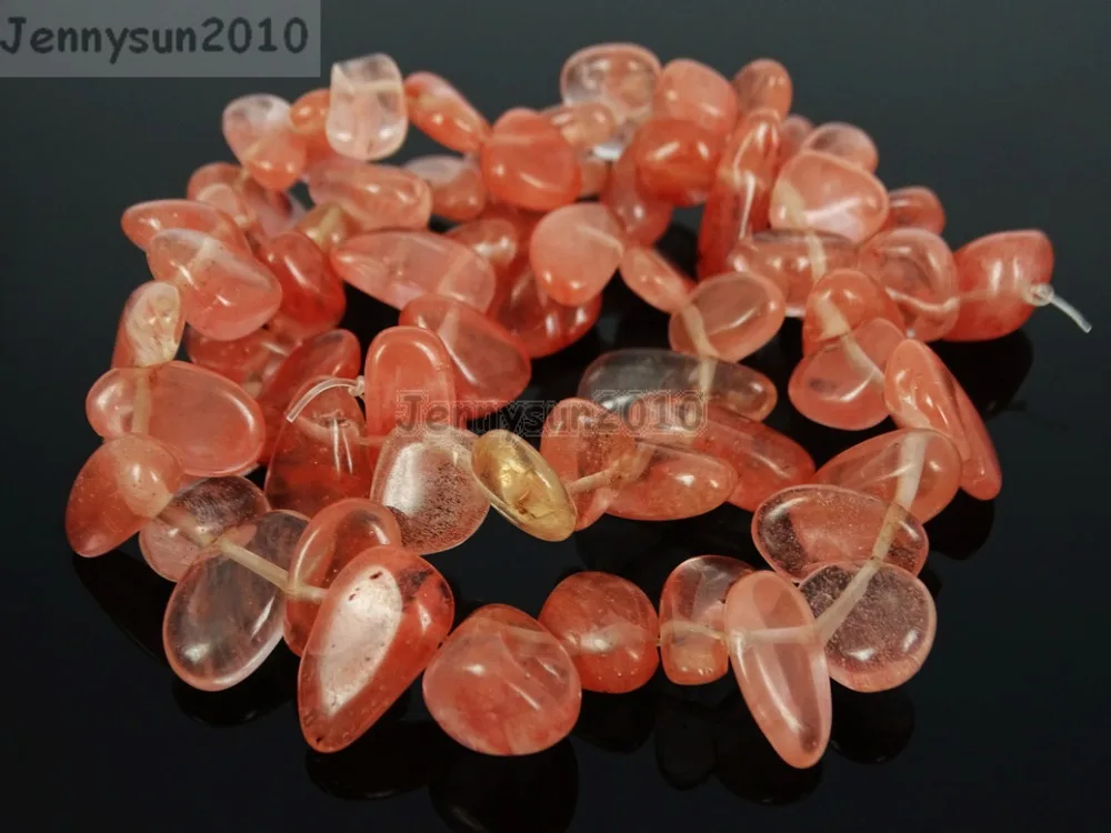 Natural Cherry Quartz Gems Stone Freeform Flat Teardrop Drop Barpque ...