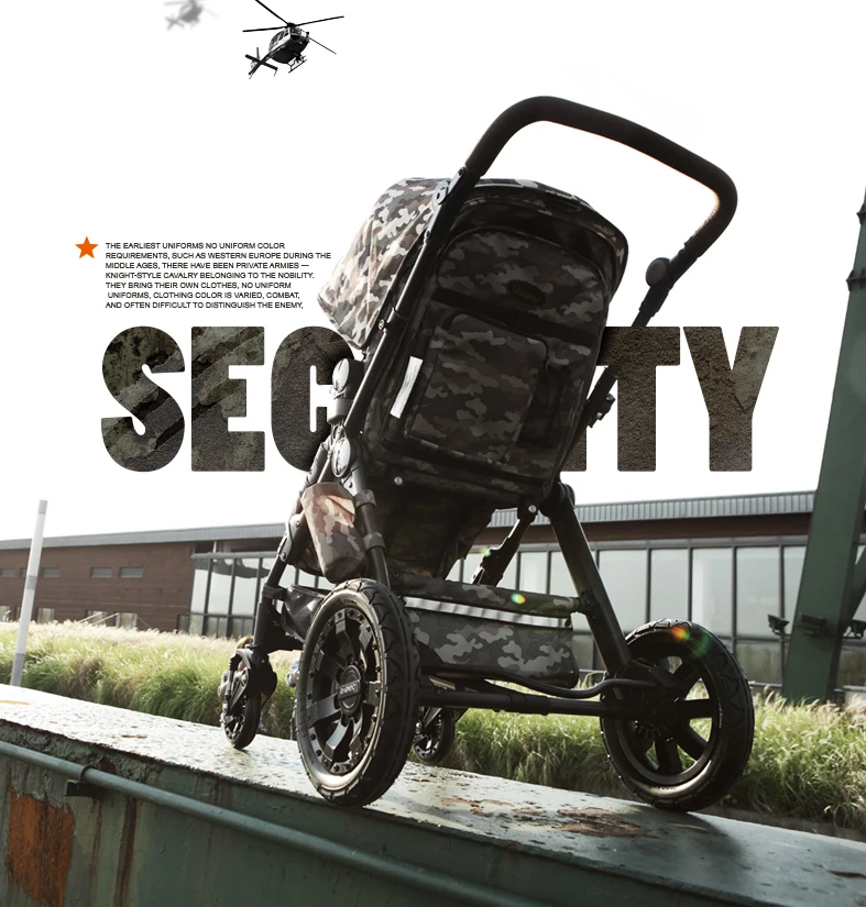 Fashion Camouflage High Quality Baby Stroller Aluminum Alloy Lying Baby ...