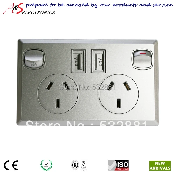 Australian And New Zealand Standard Wall Mounted Power Point With Usb ...