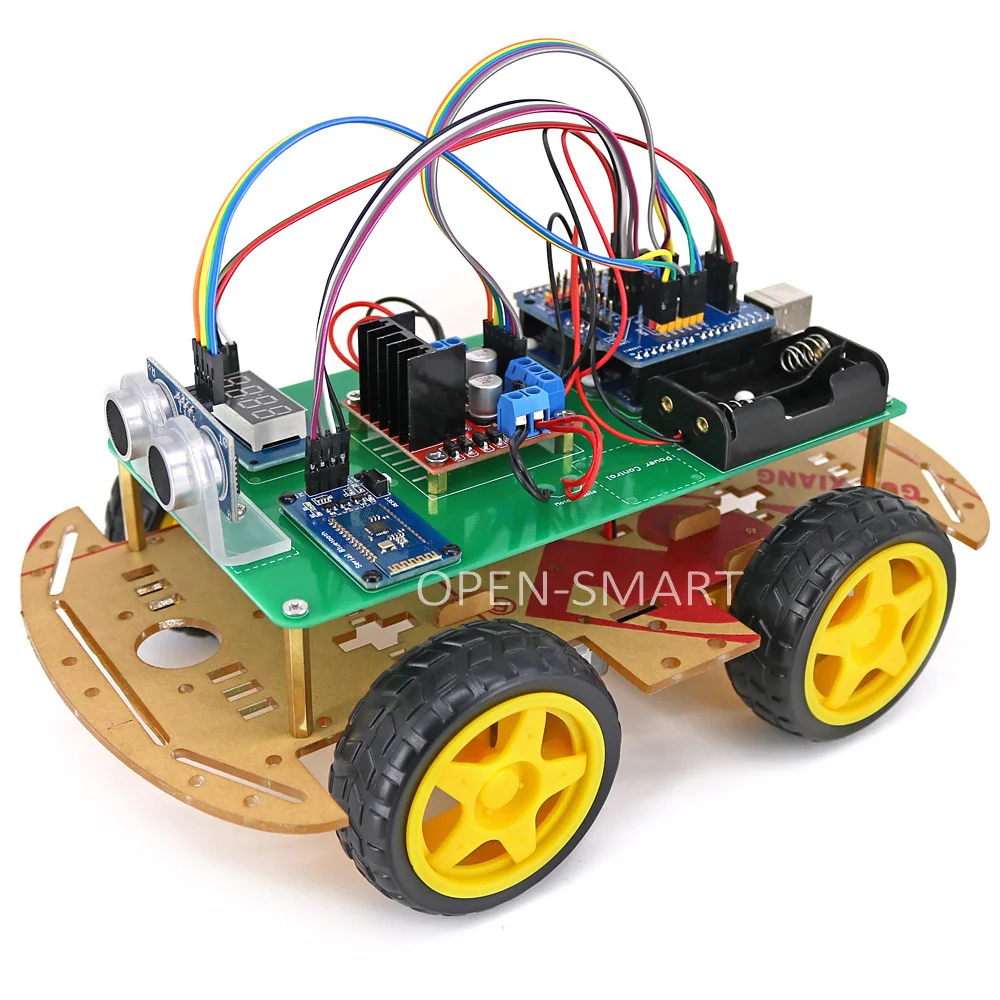 Open Smart 4wd Bluetooth Controlled Smart Robot Car Kit With Installation Tutorial And Demo Code