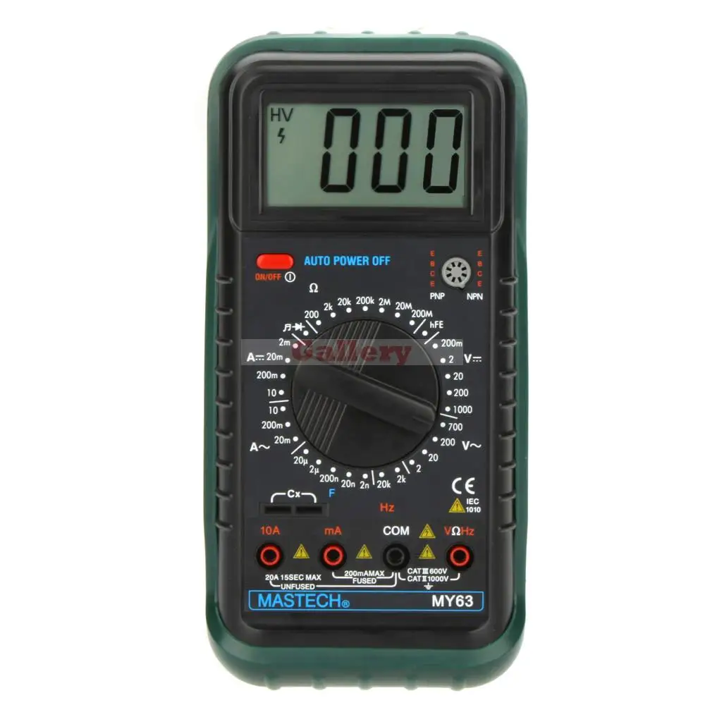 My63 Handheld Lcd Digital Multimeter Dmm W Capacitance Frequency & Hfe ...