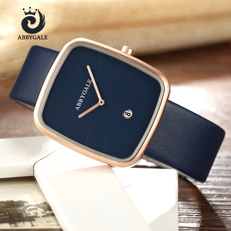 Модные креативные Лидер продаж роскошные Abbygale Для Мужчинs Для женщин часы площади Розы