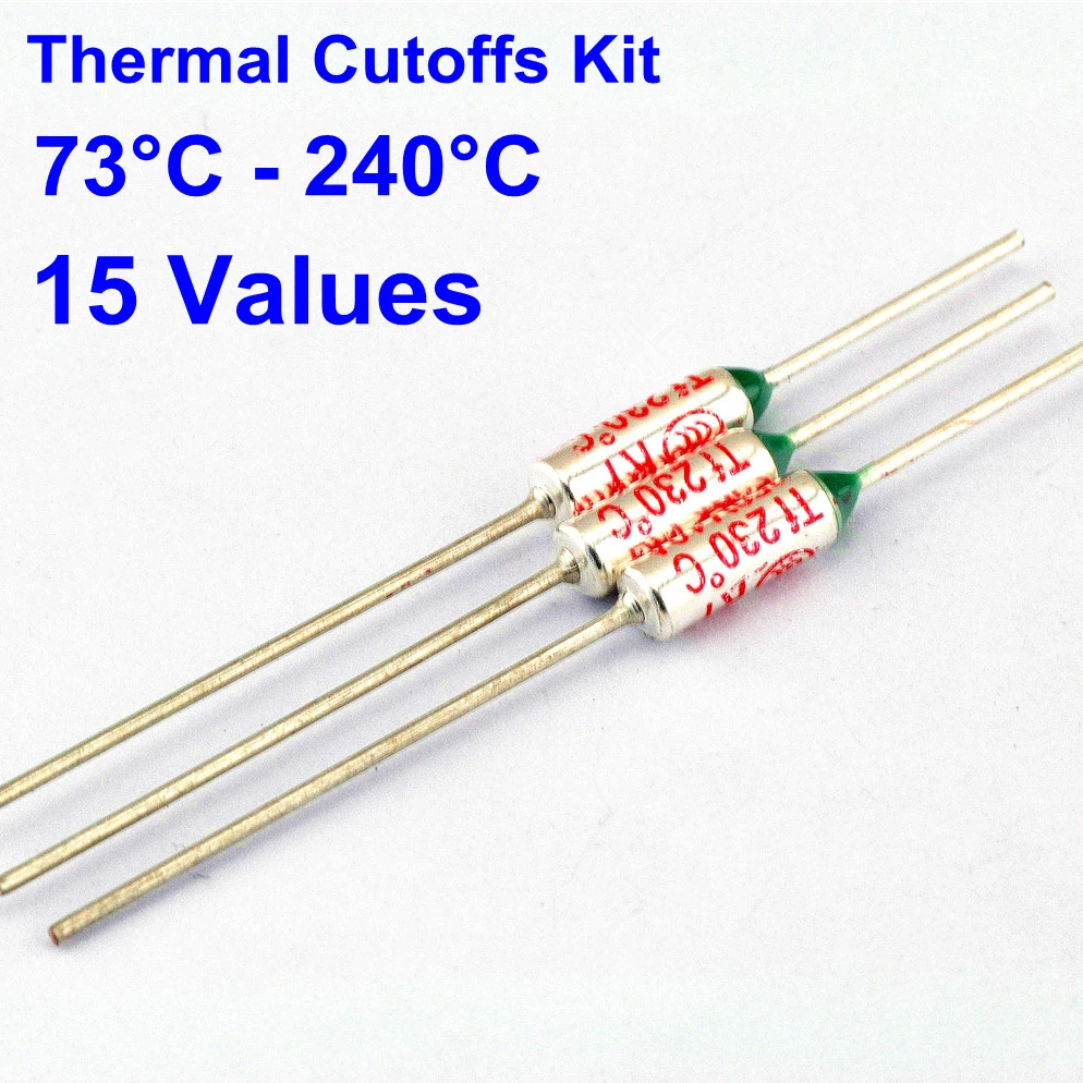 75pcs Thermal Fuse 10a 250v Thermal Cutoffs 73c Degree - 240c Degree ...
