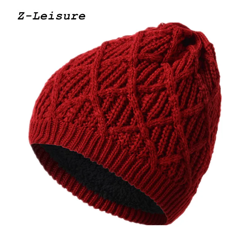 Winter New Pattern Women Thick Velvet Skullies & Beanies Warm Female ...