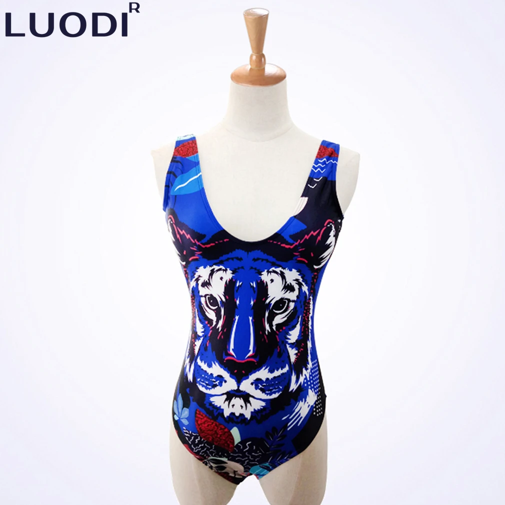 One Piece Swimsuit Women Animal Tiger Printed Swimwear Girl Backness ...