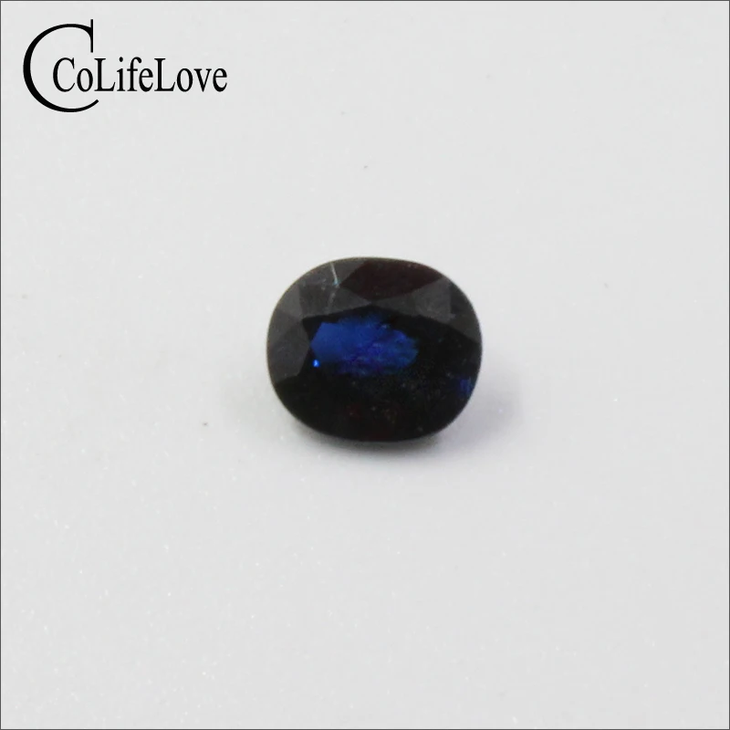 5 mm * 6 mm natural dark blue sapphire gemstone 100% real sapphire ...