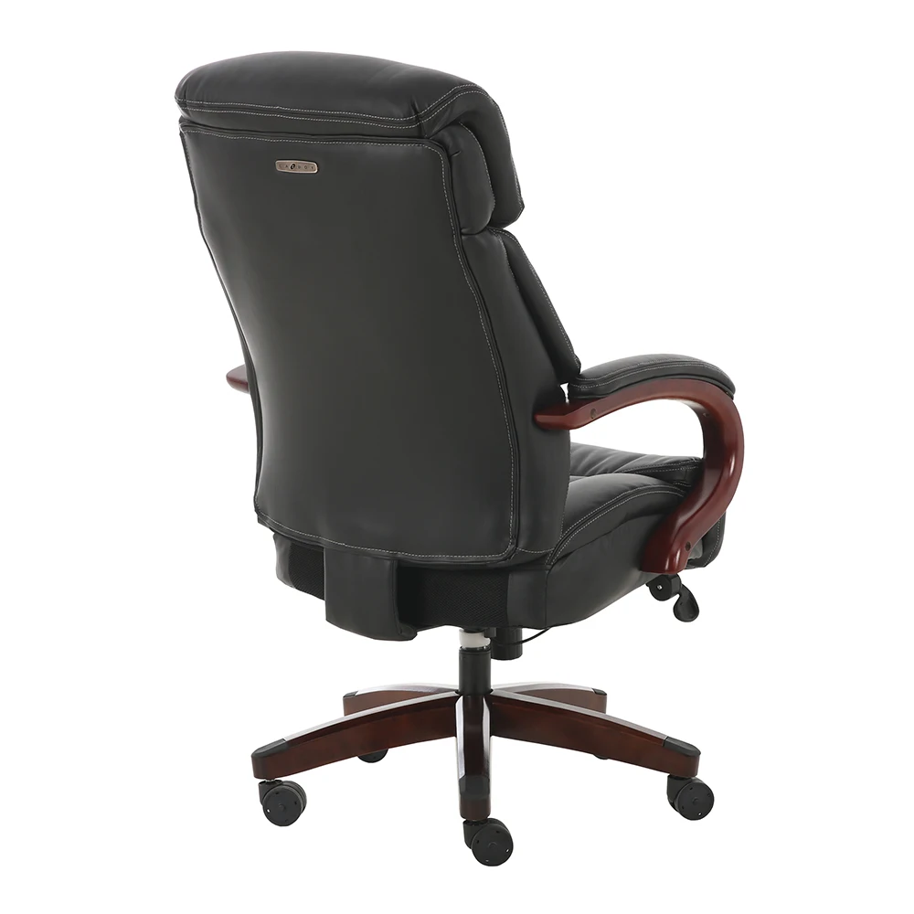 High Quality Office Boss Chair with Wood Arms Base Ergonomic Computer ...