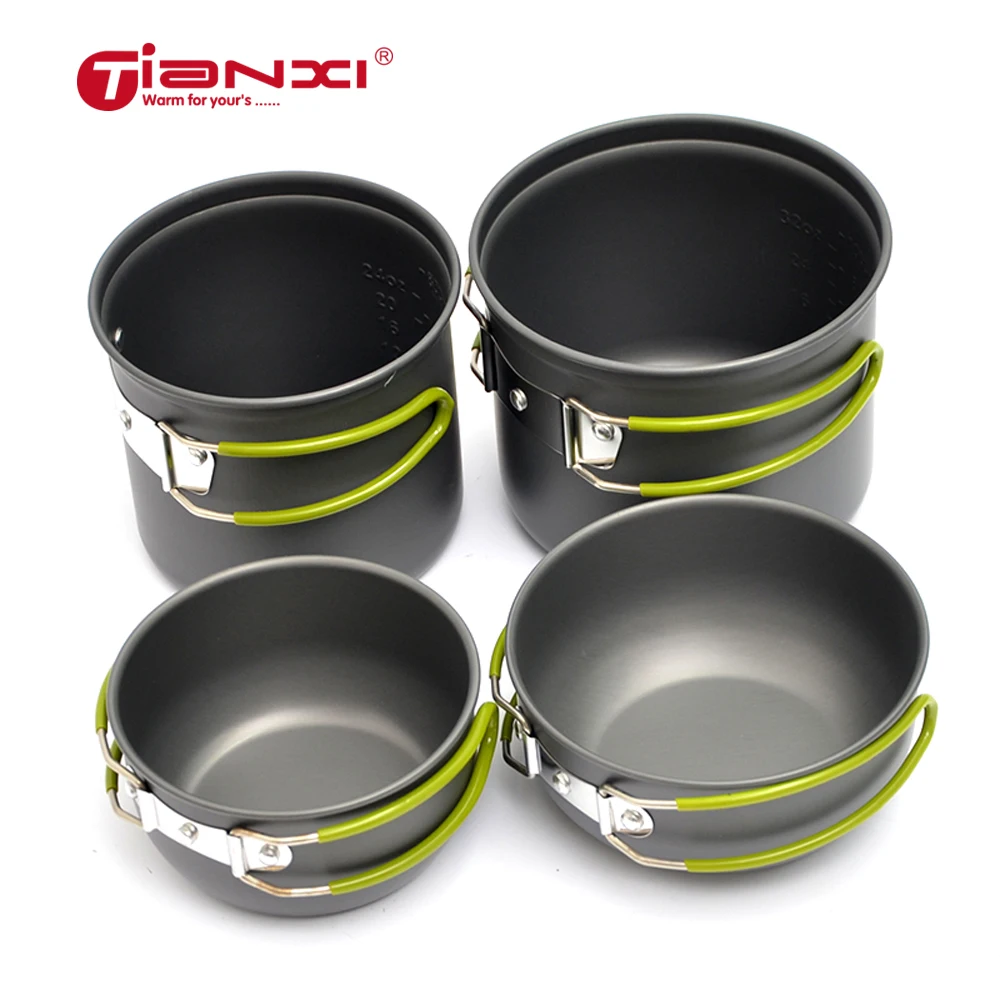 4 PCS/ Set Hiking Outdoor Camping Backpack Cooking Picnic Non Stick ...