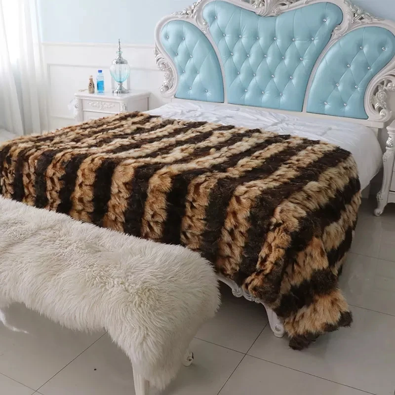 100% genuine fox fur patchwork rug ,square shaped real for fur carpet ...