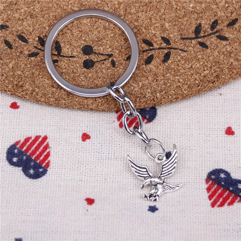 New Fashion eagle hawk 20*20mm Antique Silver Pendant KeyChain, DIY ...