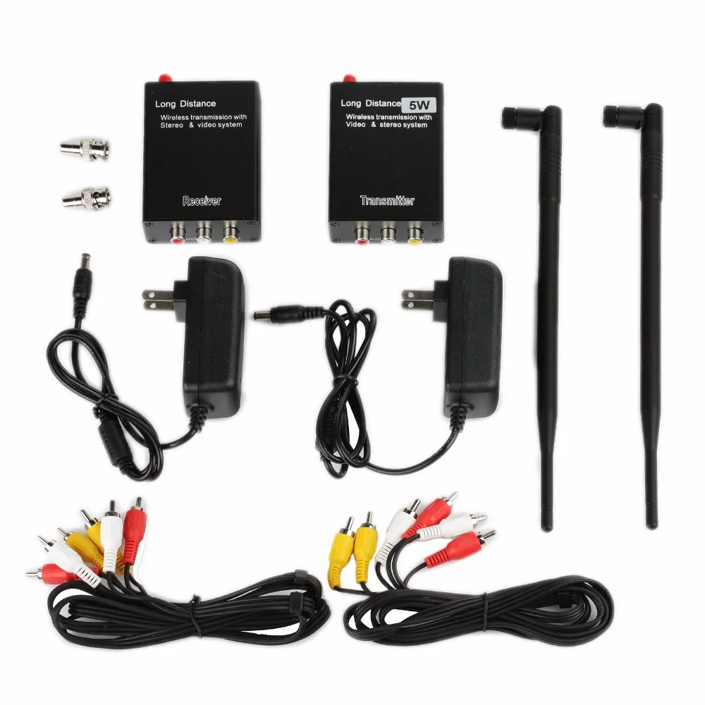 Transmissor e receptor de vídeo e áudio para tv, sem fio, 2.4g, 5w ...