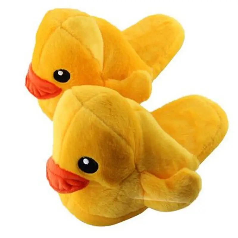 Indoor Warm Yellow duck Slippers Winter Cotton Plush Slipper Emoji ...