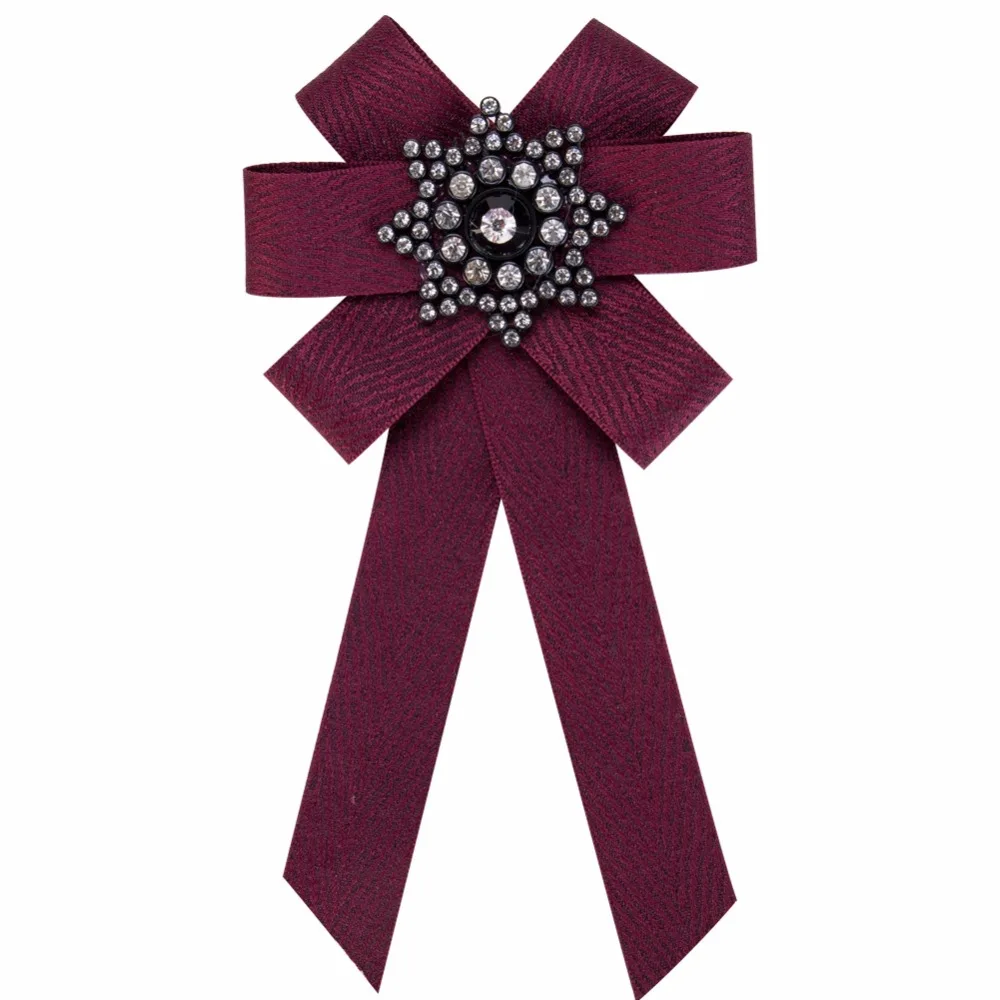 New Handmade Crystal Bow Brooches For Women Crystal Bowknot Bow