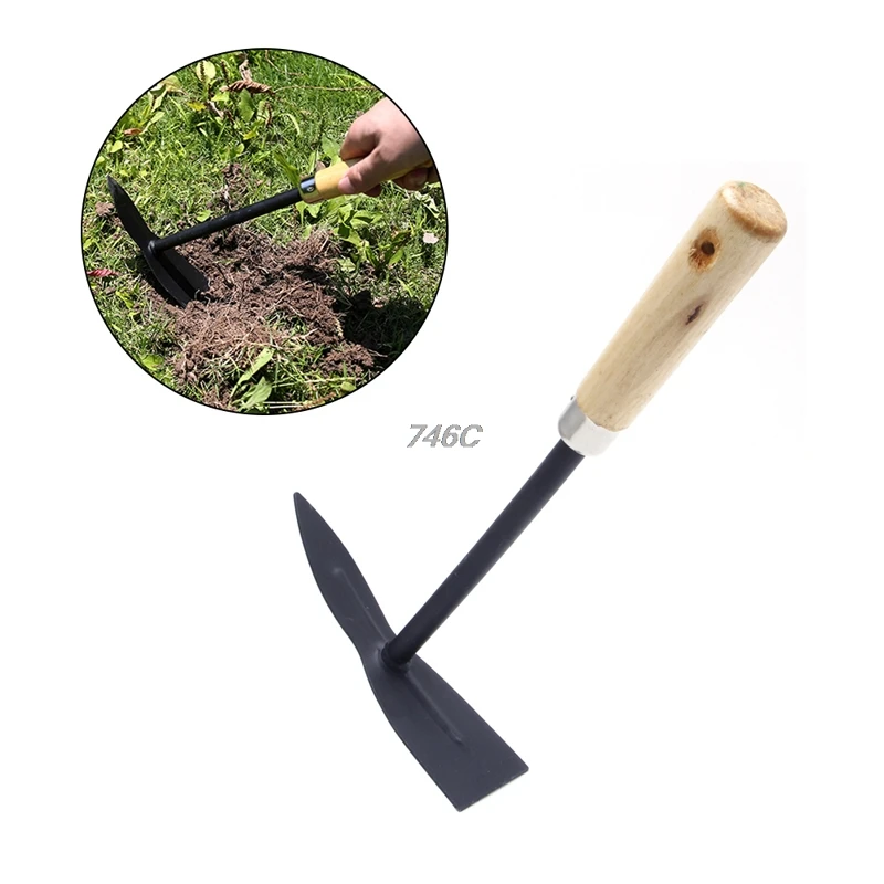 OOTDTY 2018 Hand Tool Mini Hoe with Wooden handle Digger Home Garden ...