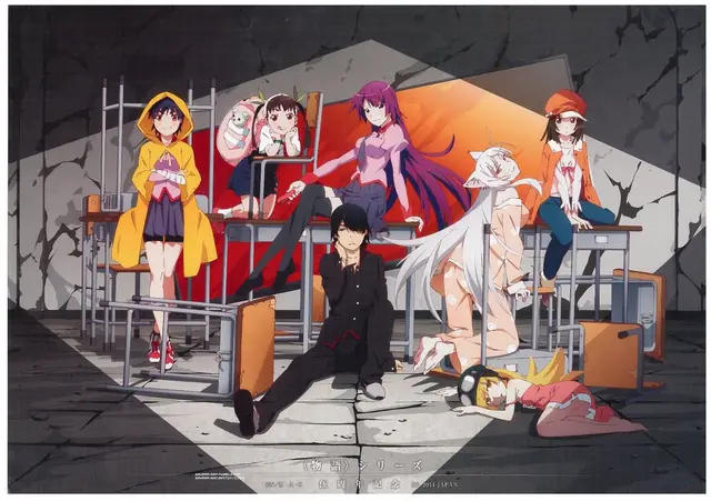 Monogatari Series Poster Main Characters Anime Art Silk Wall Posters ...