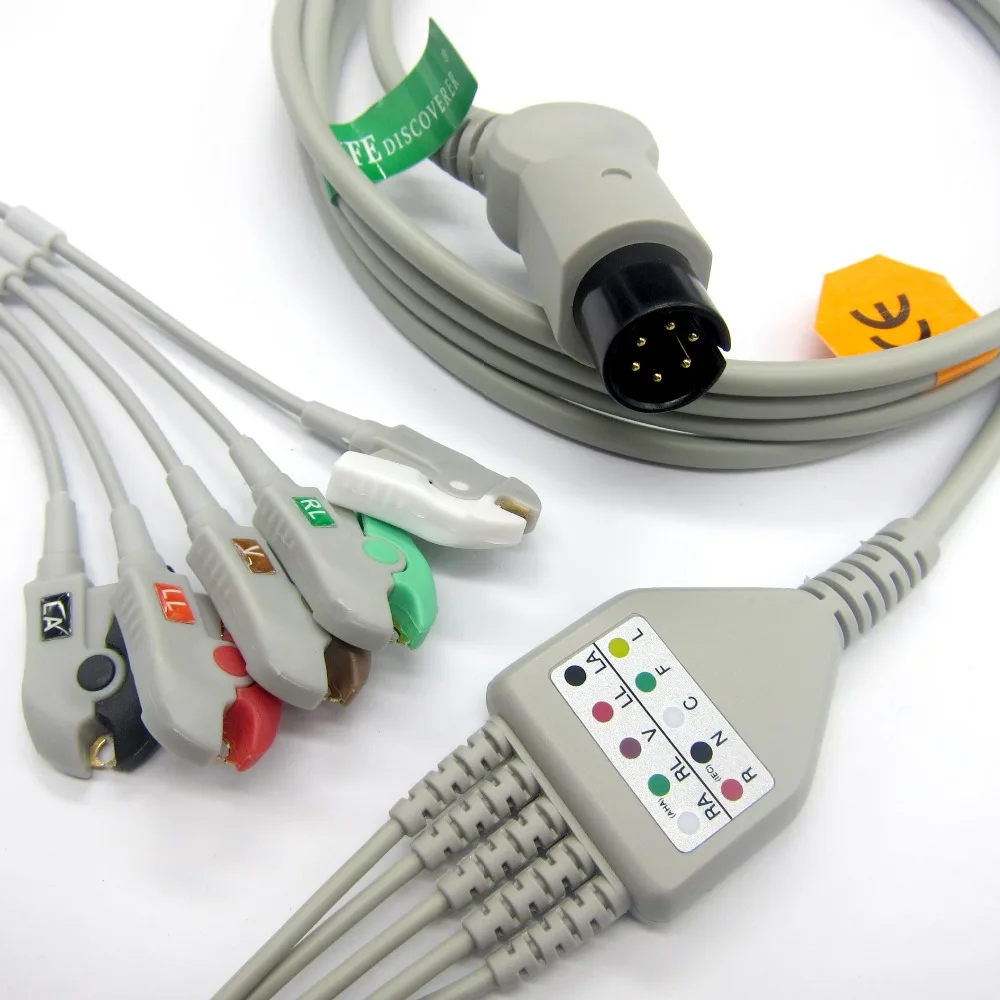 Mindray cable ECG de una pieza con CLIP de 5 cables para monitor de ...