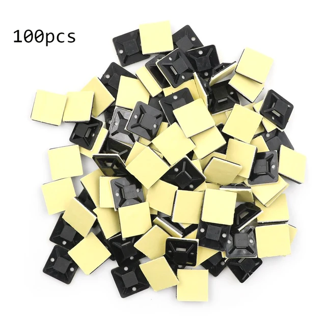100Pcs Self Adhesive Stick on Mounts For Cable Ties / Routing Looms ...