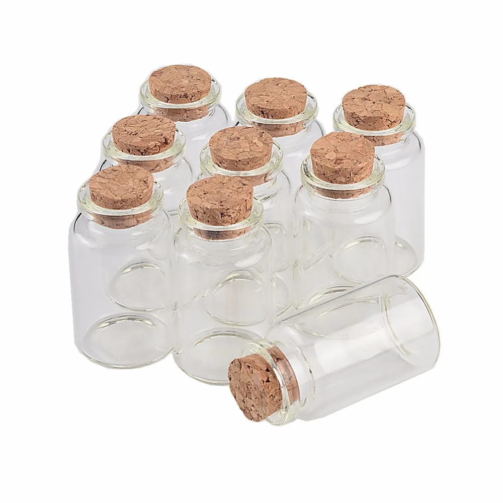 20ml Cute Mini Glass Bottles Containers Jars With Cork Cute Empty Bottles Jewelry Oil Powder