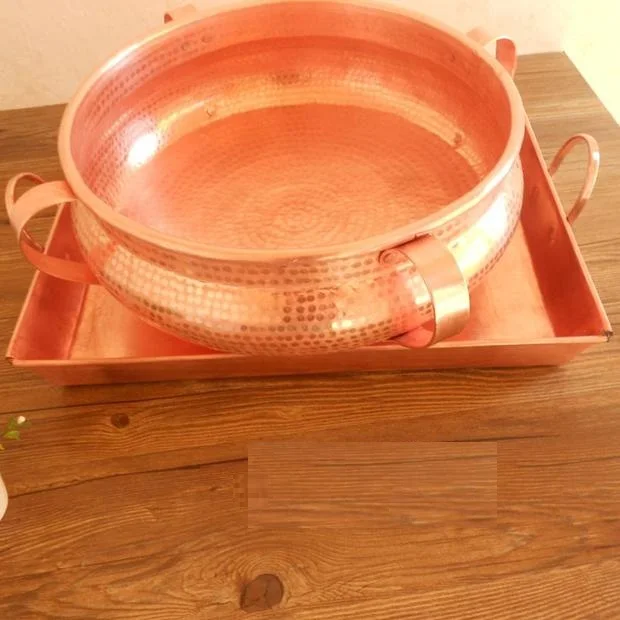 1 шт. ручной работы из чистой меди кастрюля большая толстая с ручкой ...