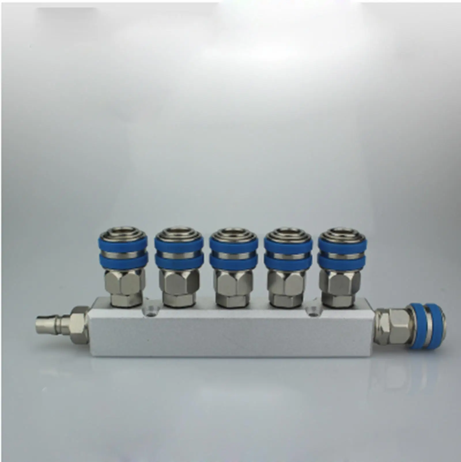 C Type Socket Out 5 Way Pneumatic Air Solid Aluminum Manifold Block ...