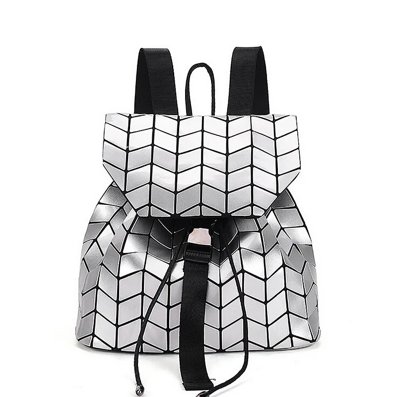 High Quality Fashion Women backpack 2017 Silver geometric patchwork ...