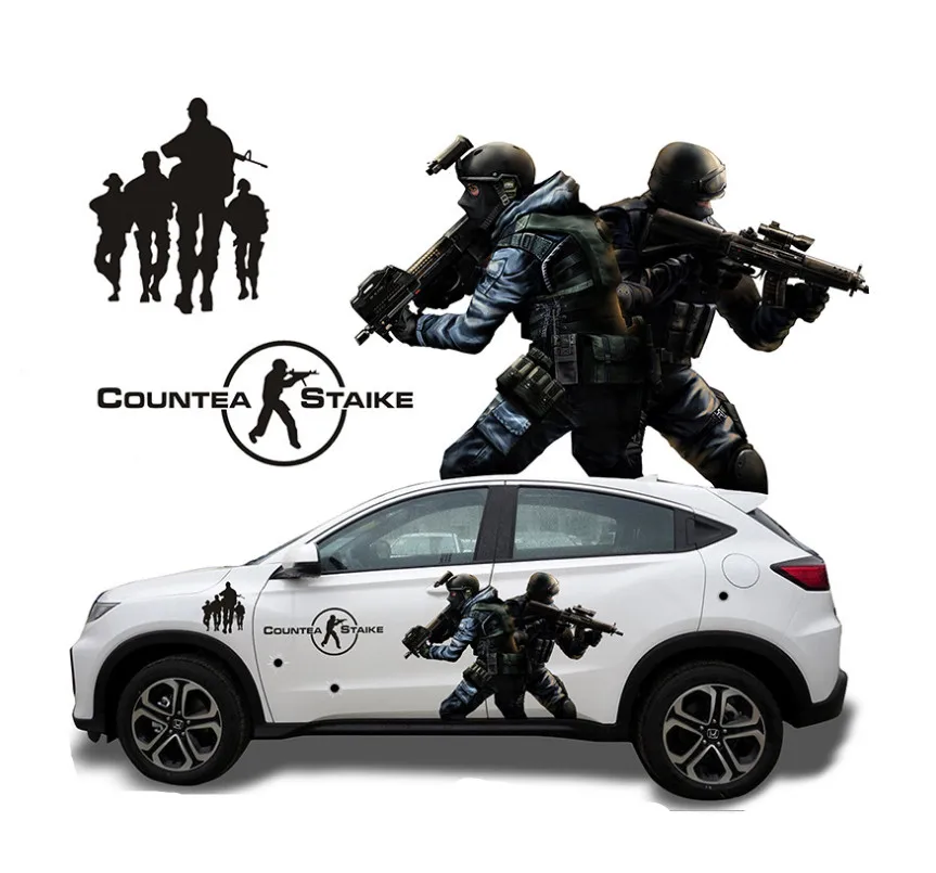 A Set New Black Counter Strike CS Car Body Sides PVC Sticker Sports ...