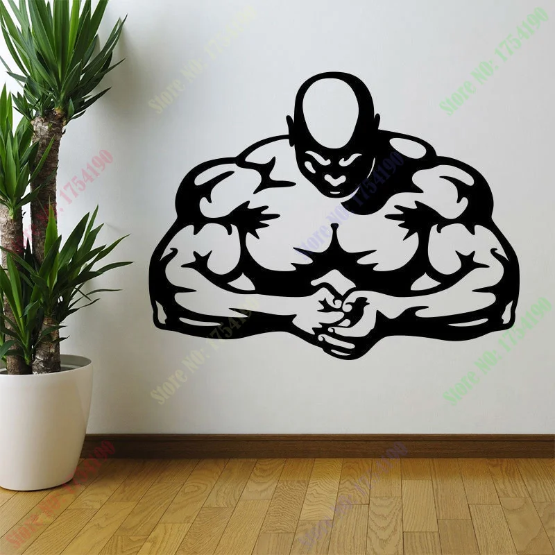 New 57X74cm Muscle Men Stength Gym Fitness Wall Art Sticker Decal DIY ...
