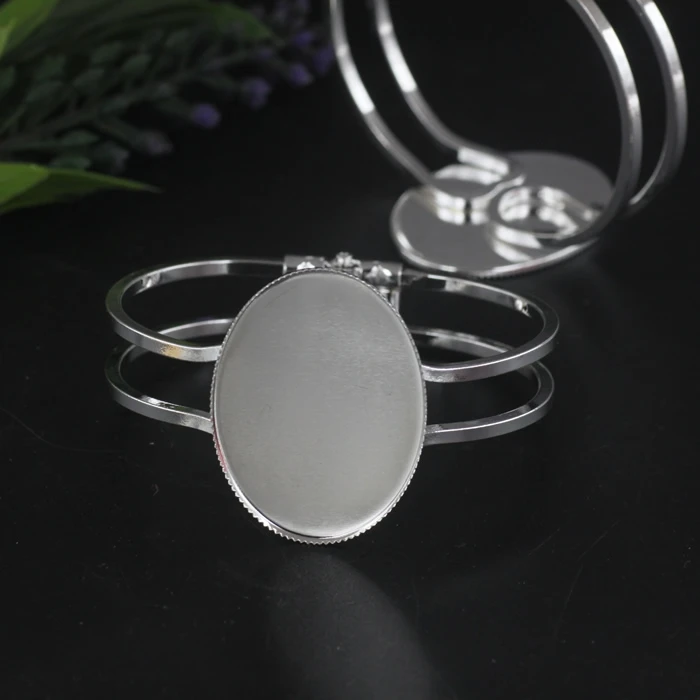 Cabochon Base Cuff Bracelet | Cabochon Bracelet Making | Oval Cabochon ...